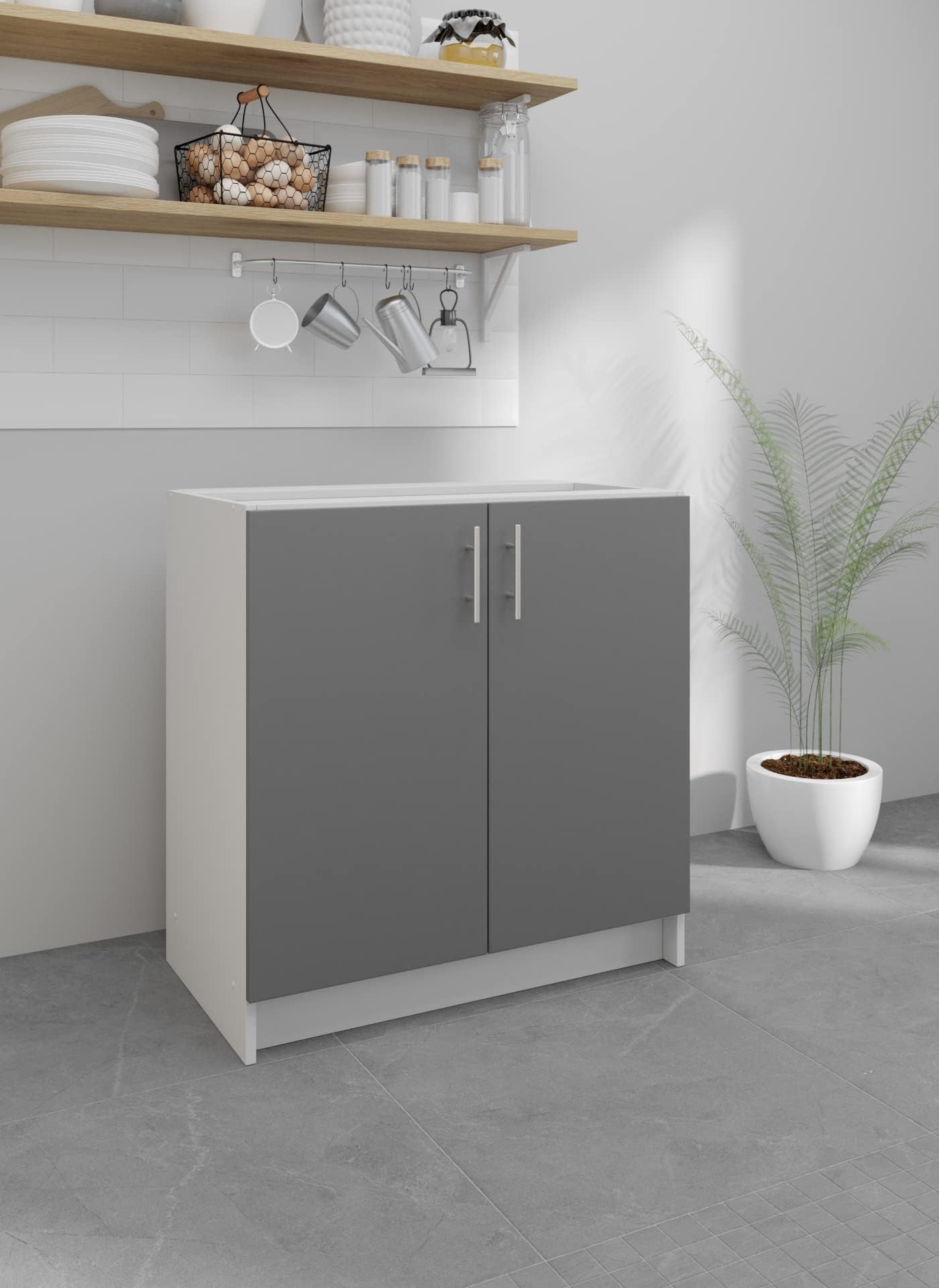 JD Greta Kitchen Base Tall Cabinet – 400mm – Base Kitchen Unit Grey ...