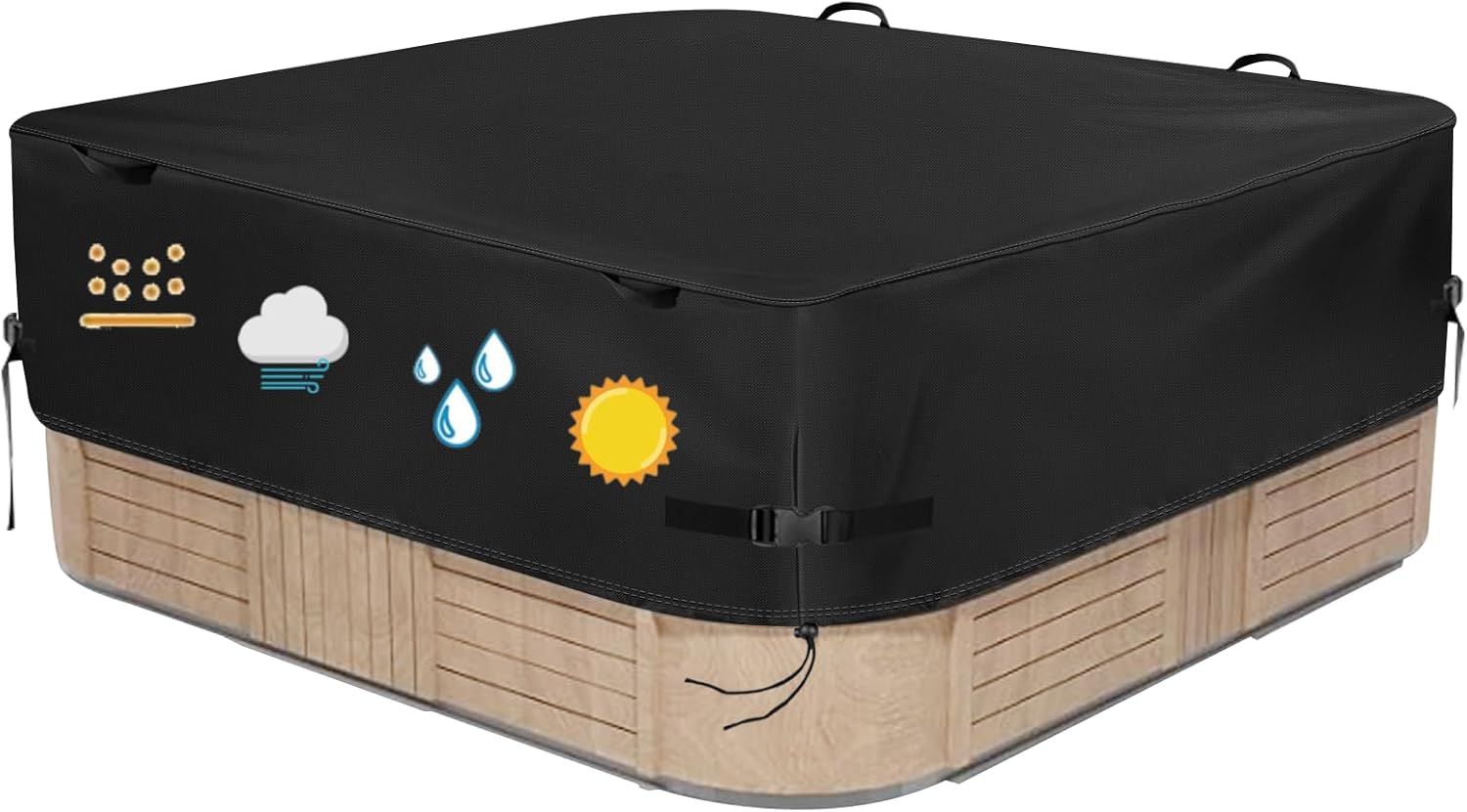 Amazon.com : Joymo Outdoor Hot Tub Cover, Waterproof 95×95 Inch Square ...