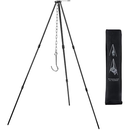 Amazon.com: Camping Tripod Campfire Stand portable campfire,Over Fire ...