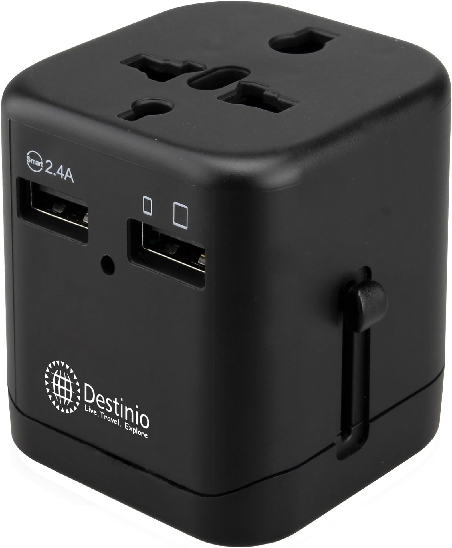 Destinio 3-in-1 Universal Travel Adapter - 2.4A Dual USB Fast Charging ...