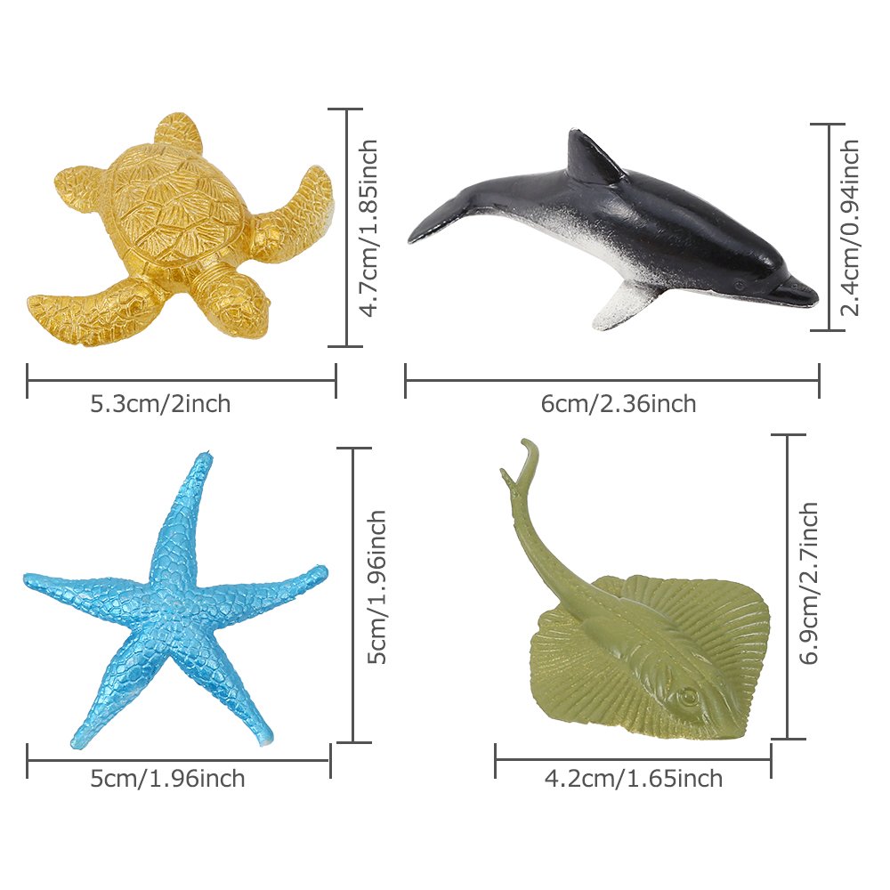 Snapklik.com : 36 Pieces Ocean Sea Animals Assorted Mini Vinyl Plastic ...