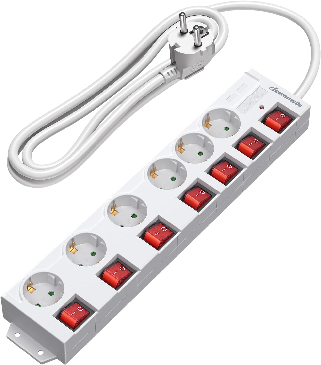 DEWENWILS Multiprise 6 Prises avec 7 Interrupteurs Individuel, 3680W ...