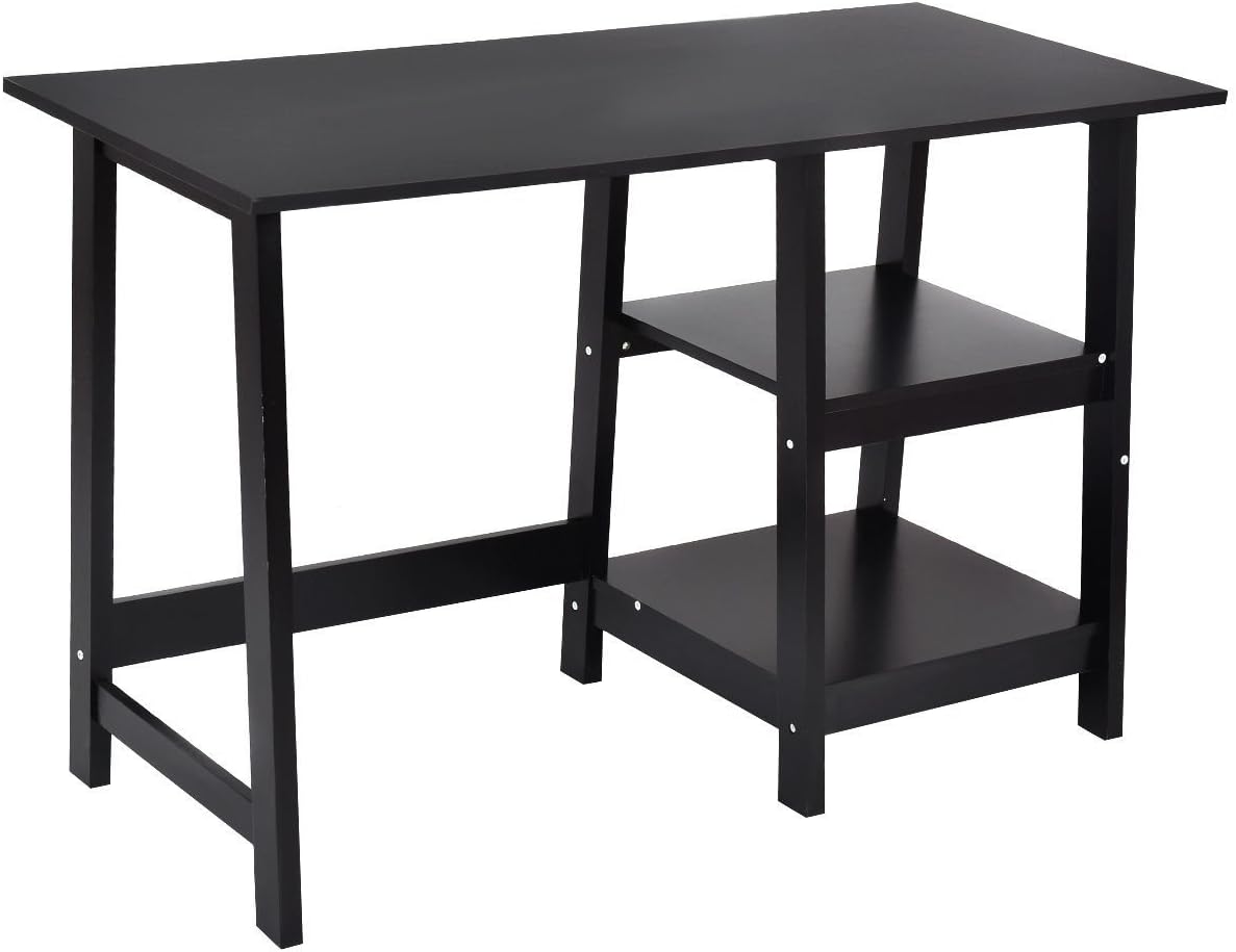 Amazon.com: Tangkula Writing Desk Computer Trestle Laptop Desk Home ...
