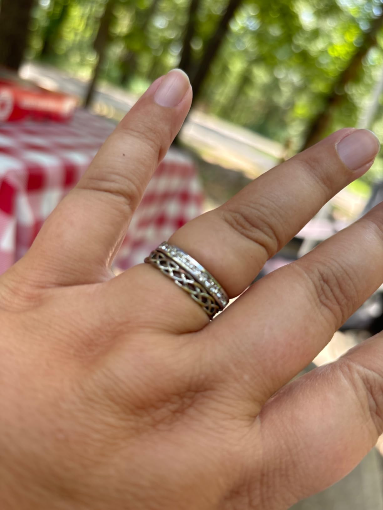 Amazon.com: SOMEN TUNGSTEN 14K White Gold Plated Ring 4mm Eternity ...