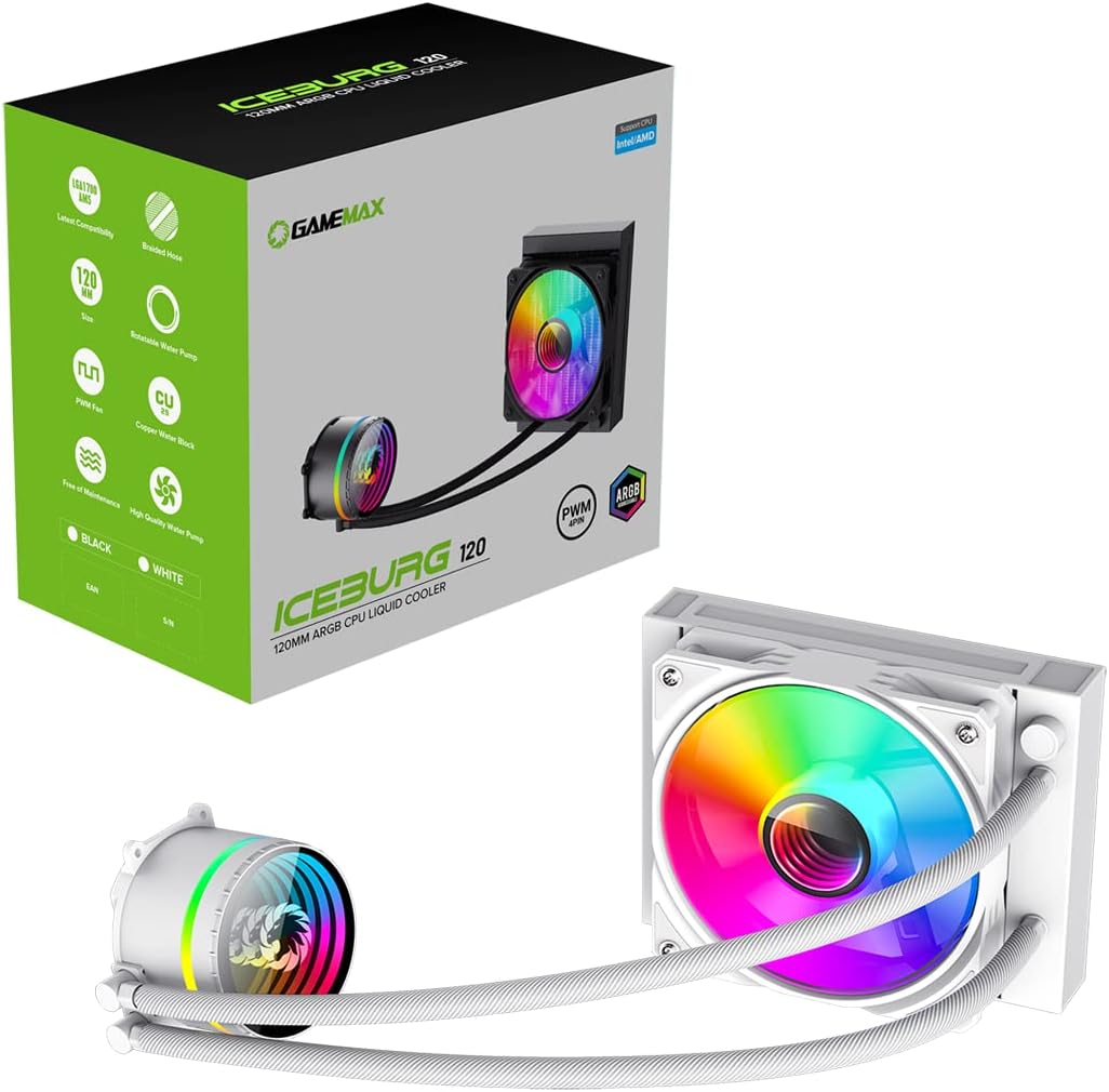 CiT Pro Glacier 360mm White ARGB CPU Liquid Cooler, AIO Cooler 360mm ...