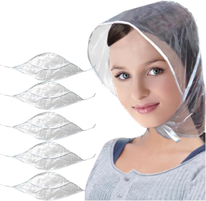10Pcs Sun Rain Hat Plastic Bonnet Rainproof Cap Hair Cover Rain Hood ...