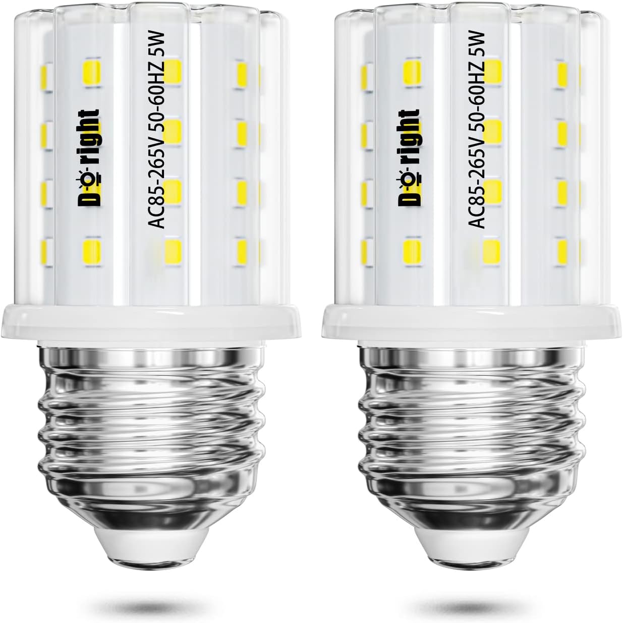 DoRight 2 Pack LED Refrigerator Light Bulb E26 5W 50W Halogen Equivalent Fridge Light Bulb 85 ...
