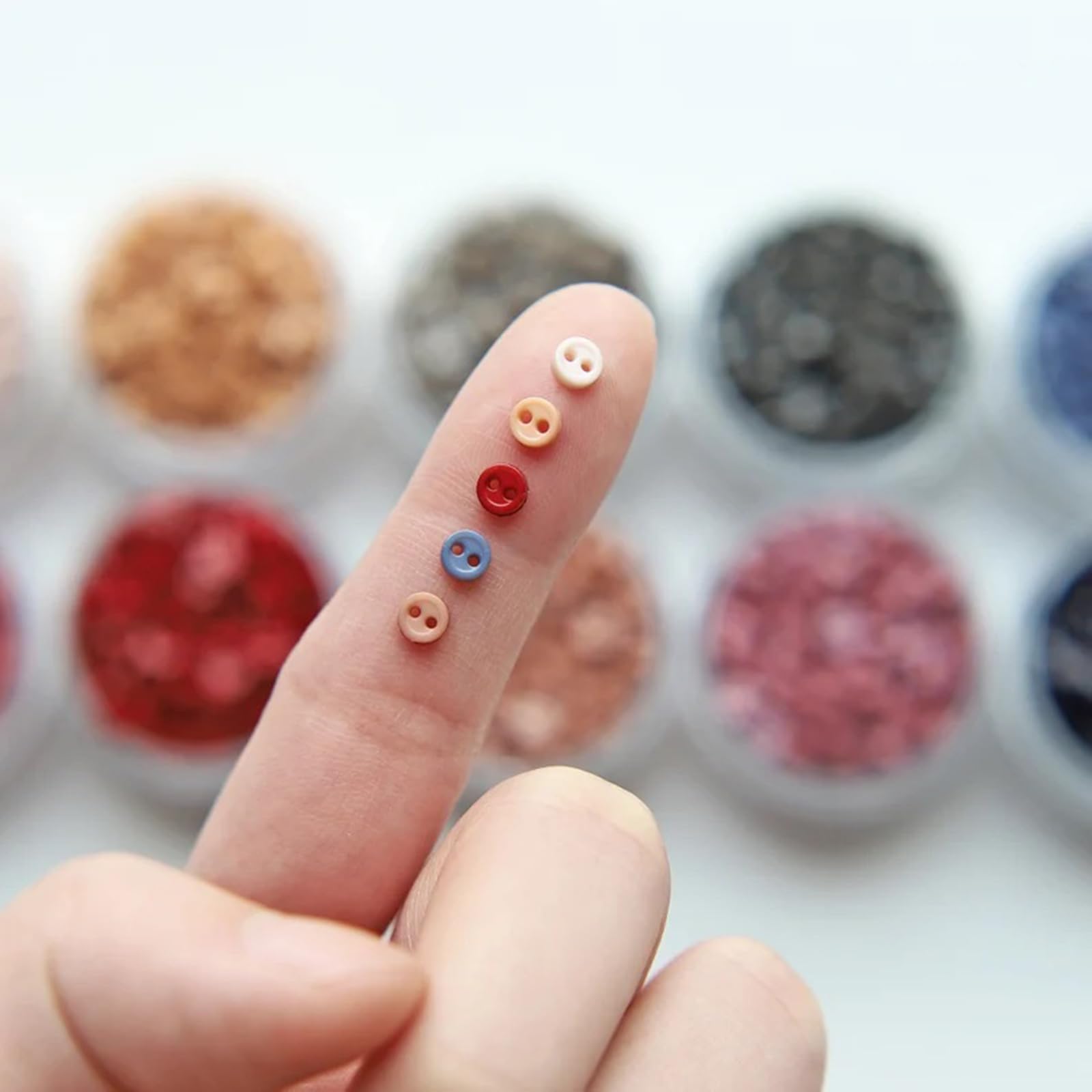 Amazon.com: 4mm / 0.16 inches Tiny Plastic Round 2-Hole Buttons with ...