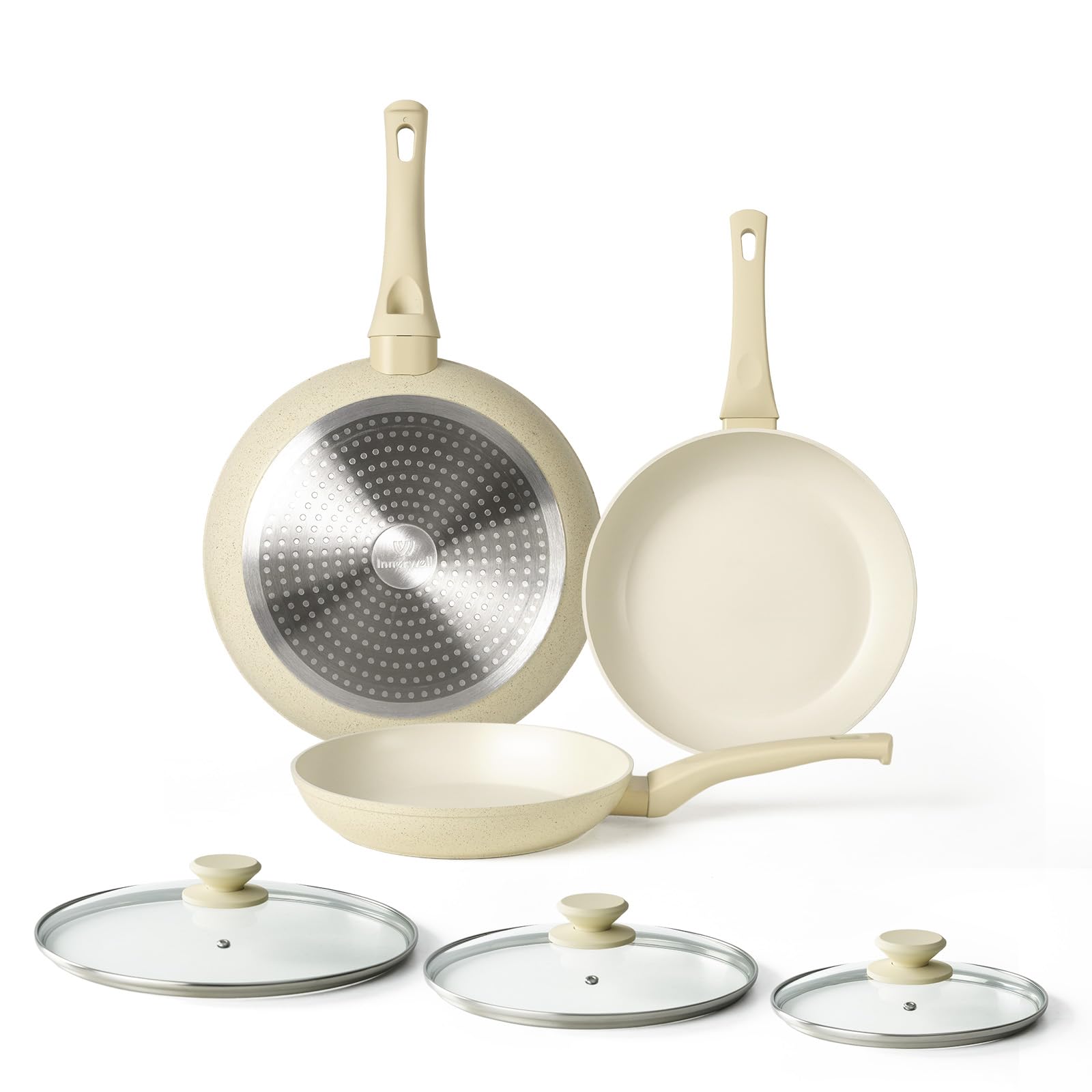 Amazon.com: Frying Pan Set with Lids - Nonstick Frying Pan Set 3 Pcs ...