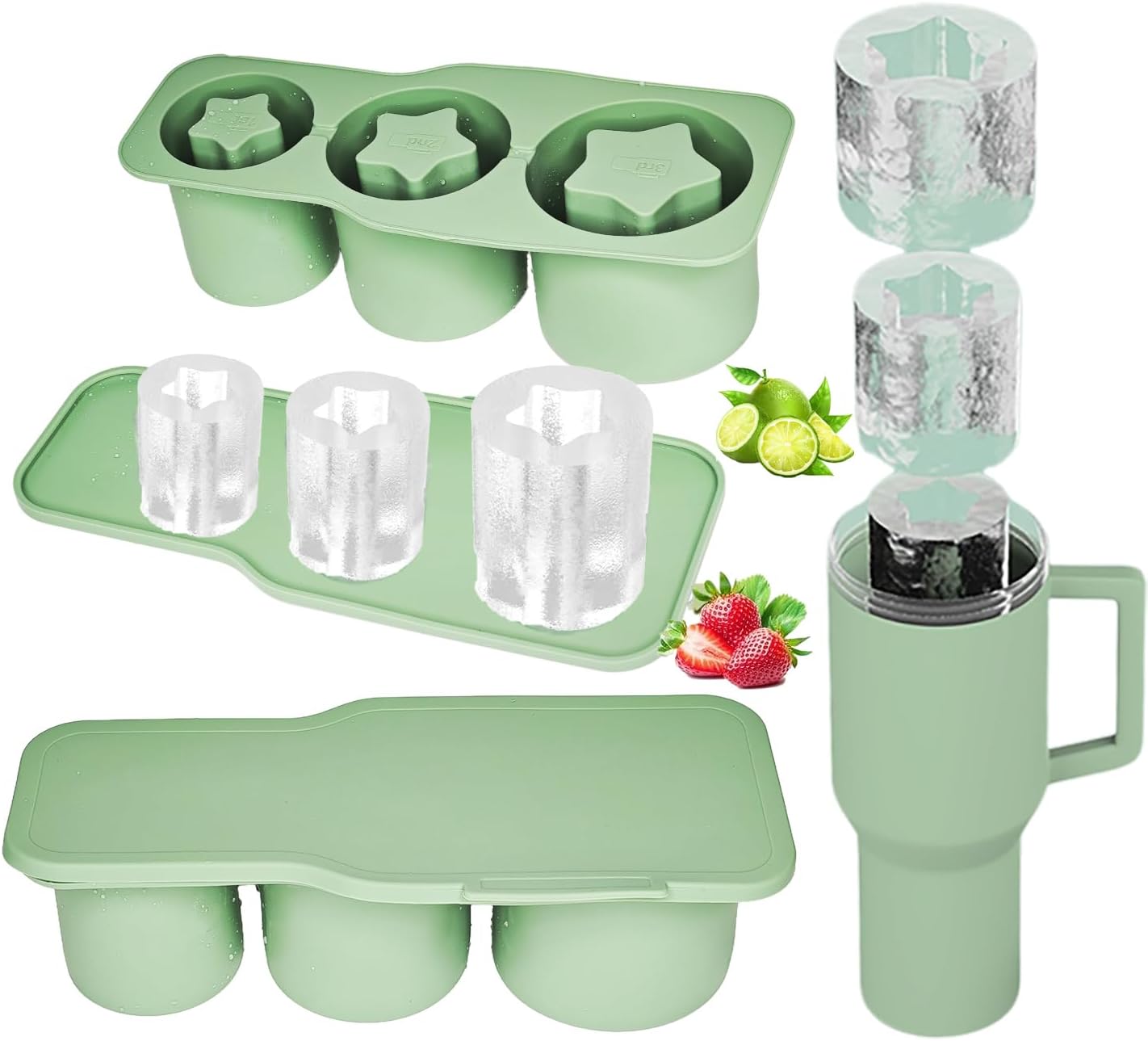 Amazon.com: Ice Cube Tray for Stanley Tumbler Cup,Silicone Ice Cube ...
