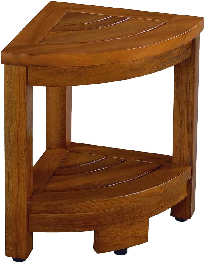 Amazon.com: 16.5" Teak Shower Bench, Teak Shower Stool, Corner Shower ...