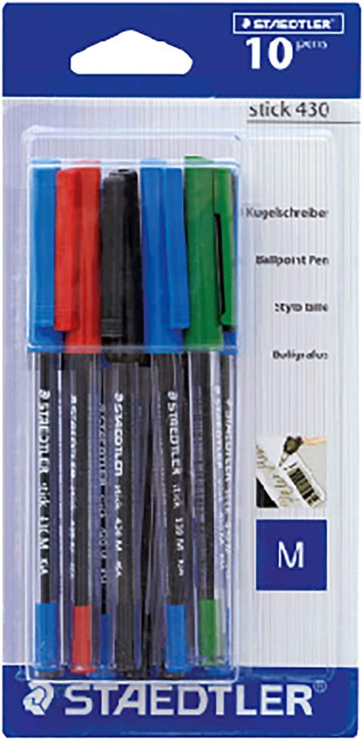 Staedtler ST-430M-SBK10 Stick 430M Ballpoint Pens: Buy Online at Best ...