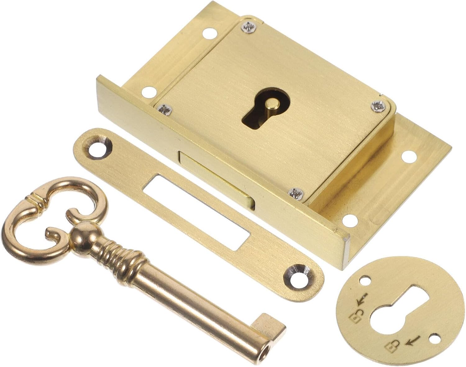 Homoyoyo Large Brass Half Mortise Chest or Box Lid Lock with Keys and ...