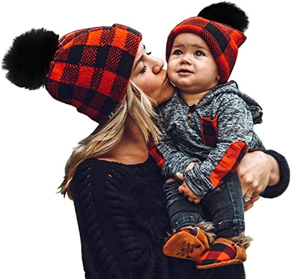 Amazon.com: Mihqy 2PCS Christmas Mother & Baby Hat Parent-Child Hat ...