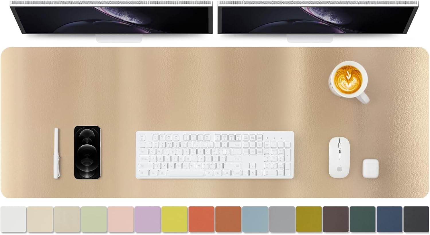 Amazon.com : Large Desk Mat - 47.2"x 17" Non-Slip PU Desk Pad for ...