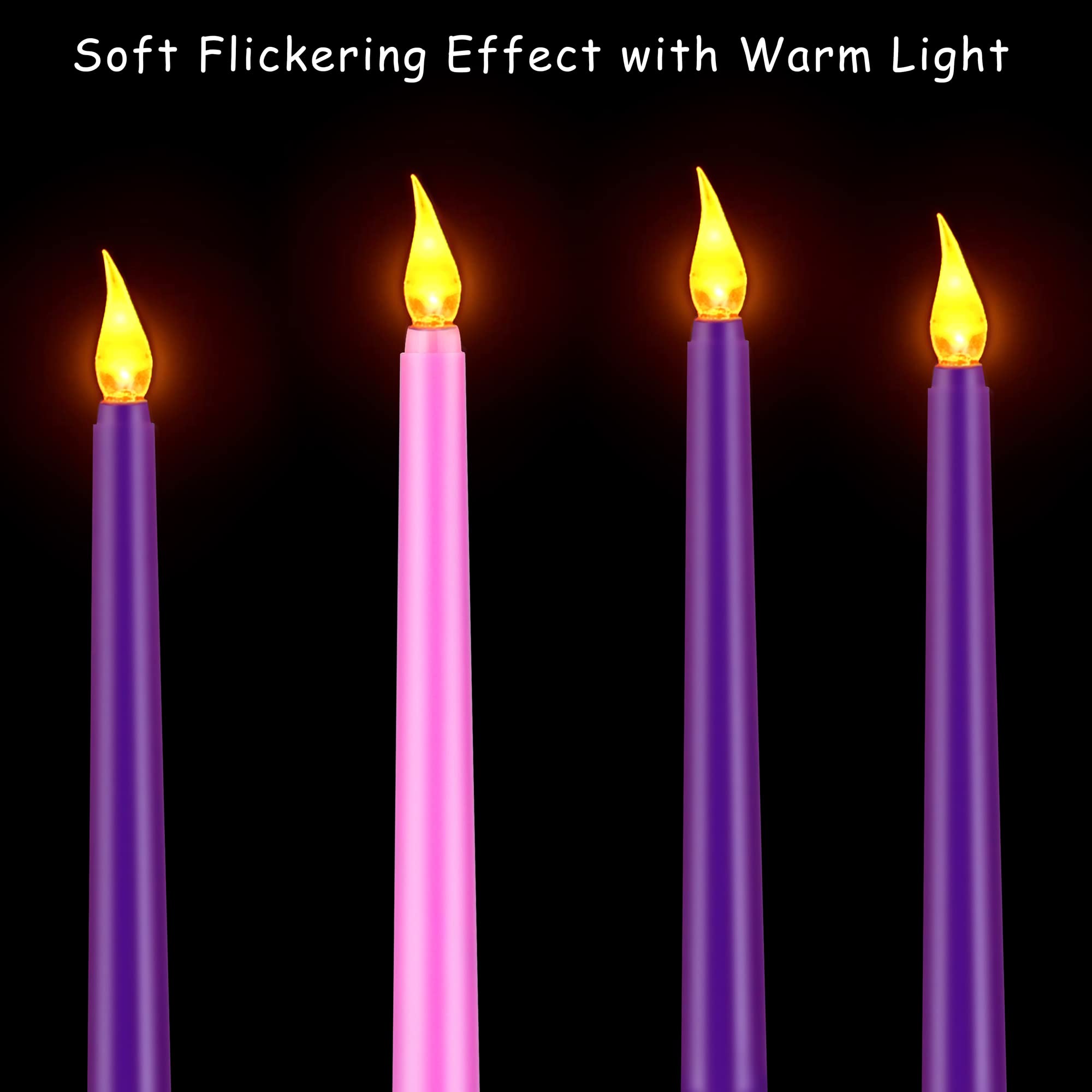 Snapklik.com : Fovths 4 Pack Flameless Advent Candle Christmas LED ...