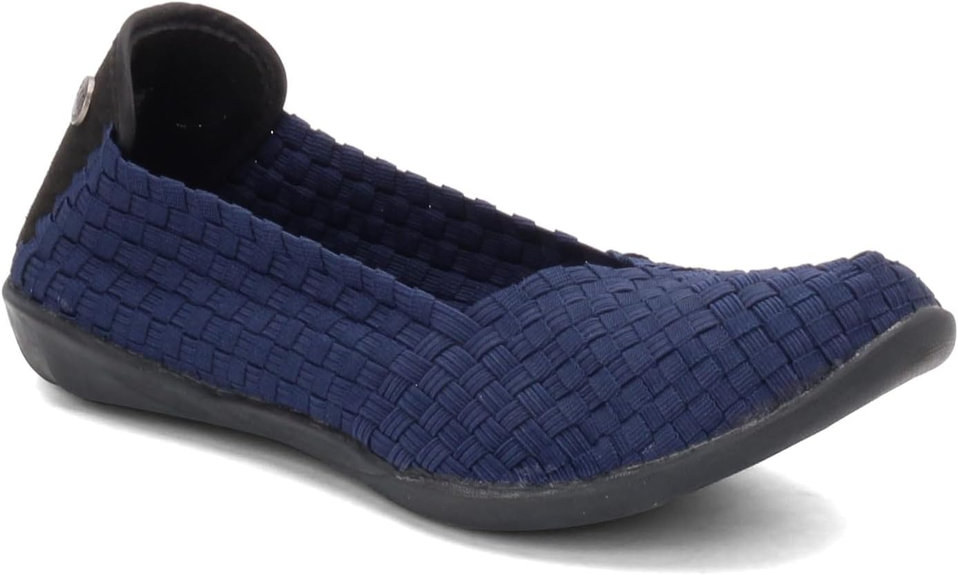 Amazon.com | Bernie Mev Women's Braided Catwalk Navy Flats - 42 M EU ...