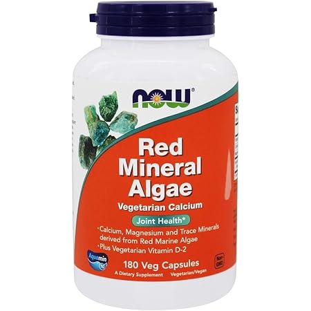 Amazon.com: NOW Supplements, Red Mineral Algae Plus Vitamin D-2, Joint ...