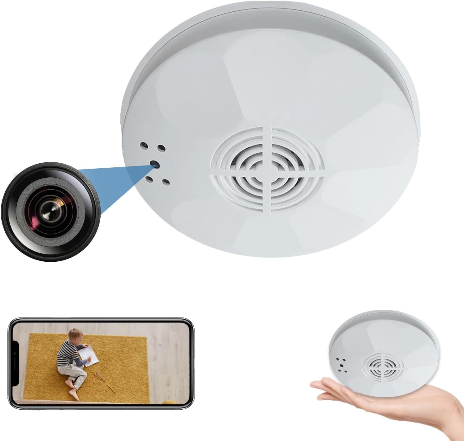 Amazon.com : SecureGuard 1080P WIFI Smoke Detector HD Hidden Spy Camera ...