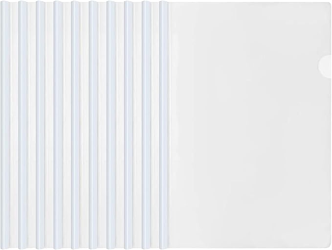 Plastic File Folder, 10 Pack A4 Size Sliding Bar Clear Report Covers ...