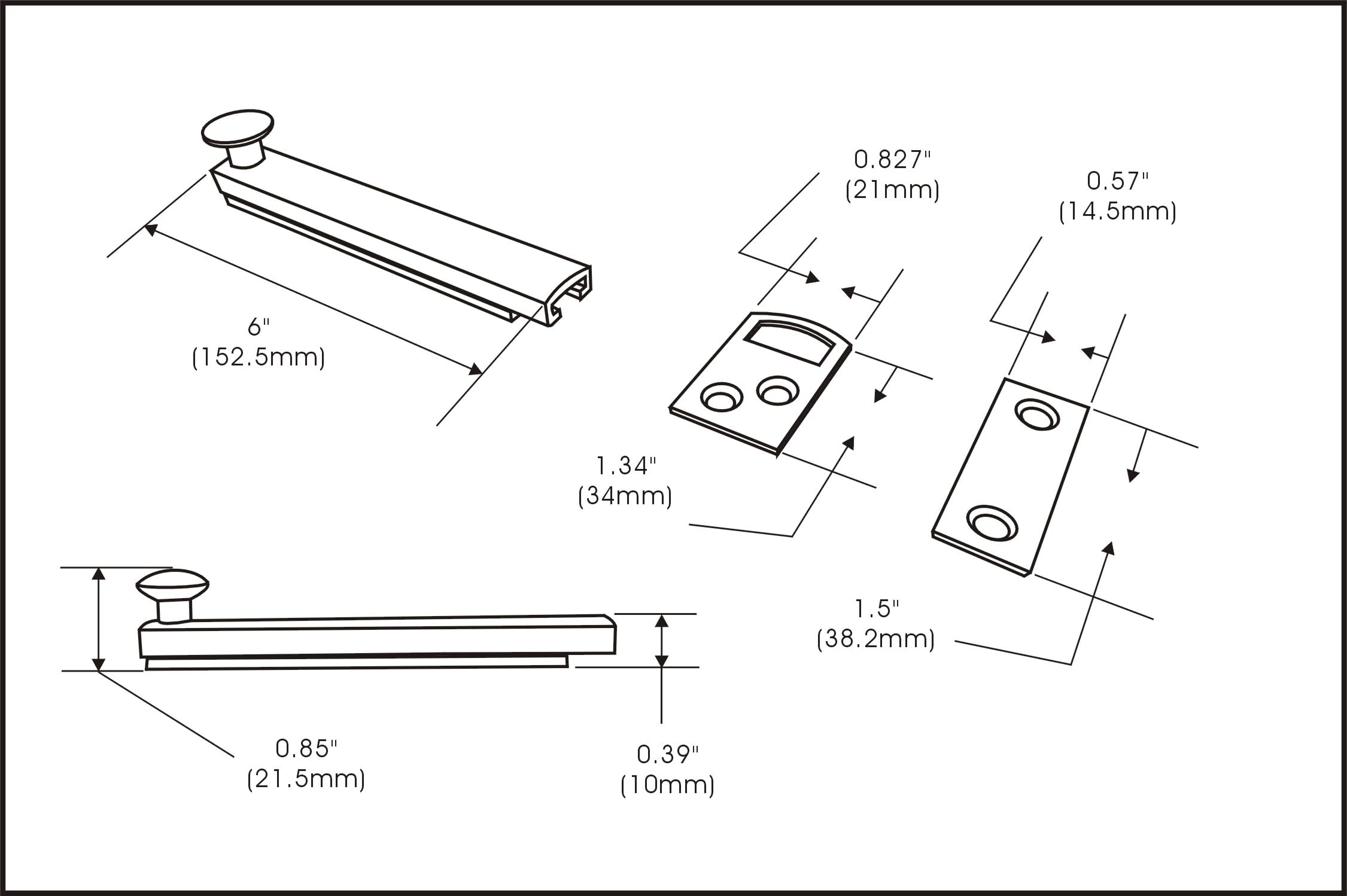 Snapklik.com : QCAA Heavy Duty Solid Brass Concealed Surface Bolt