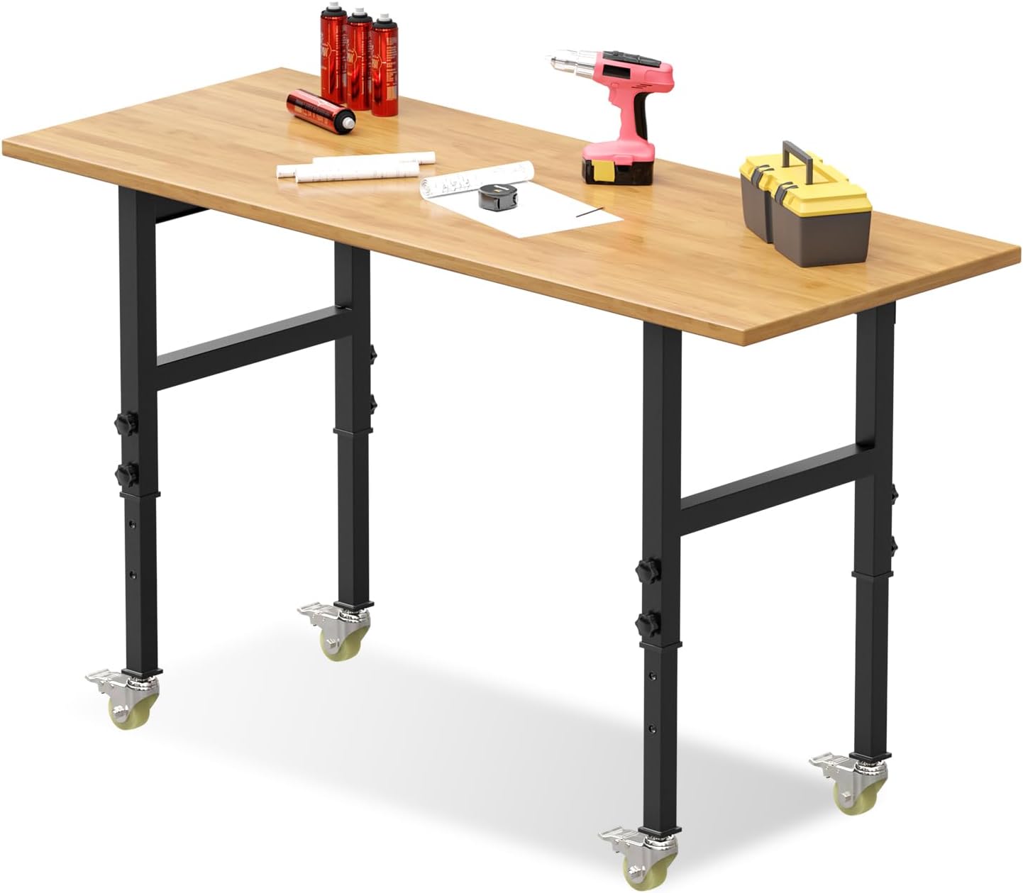 OLBRUS 60" Heavy-Duty Adjustable Workbench for Workshop Office Garage ...