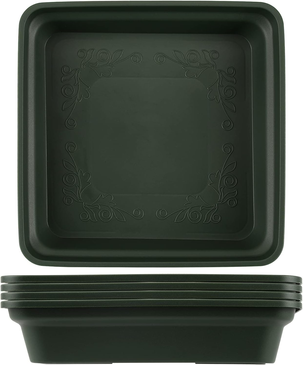Amazon.com : YUE Squared Plant Saucer 5 Pack Square Plastic Resin PP ...