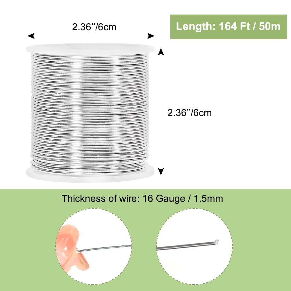 Snapklik.com : GINOYA Aluminum Wire, 16 Gauge 164 Feet Bendable Metal Wire