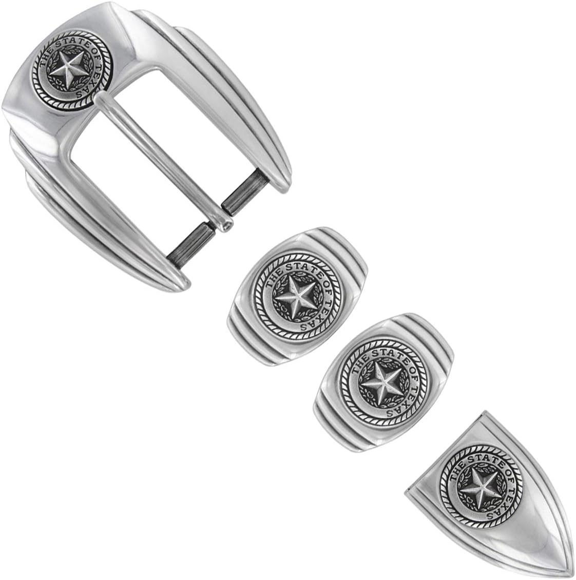 Amazon.com: Belts.com Texas Seal Silver Western Buckle Double Loop Tip ...