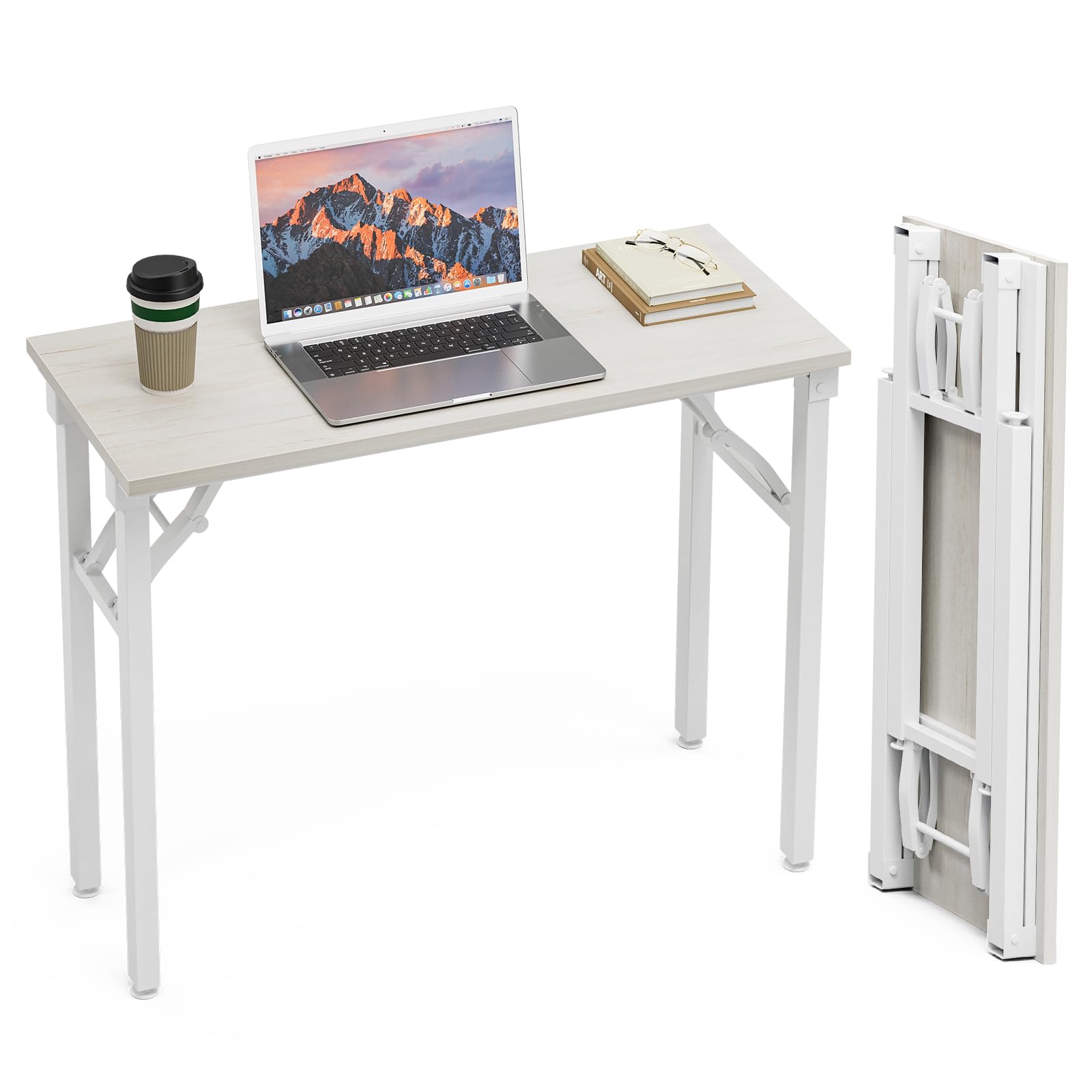 Amazon.com: TEMI Small Computer Desk Folding Table - 35.8" Foldable ...