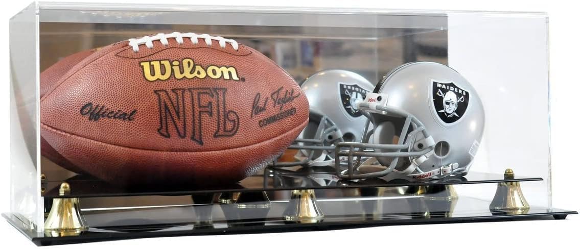 Amazon.com: Deluxe Acrylic Mini Football Display Case - With Mirror by ...