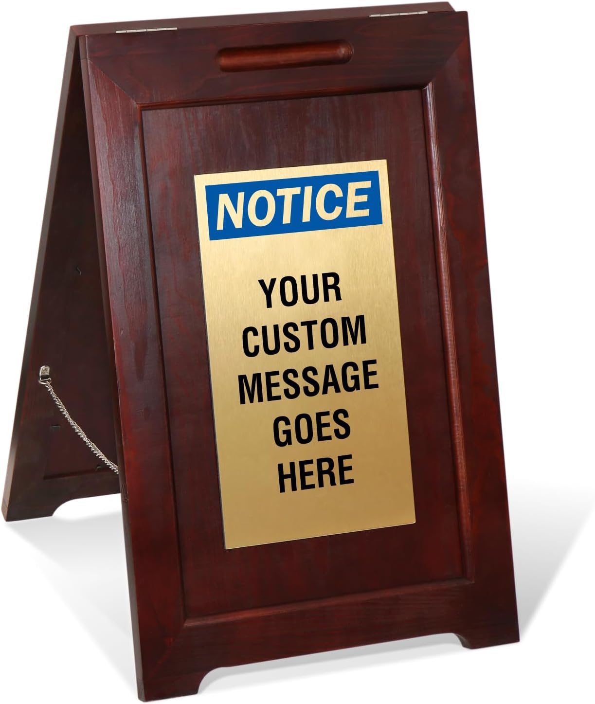 Amazon.com: SmartSign Premium Custom NOTICE Wooden A-Frame Standing ...