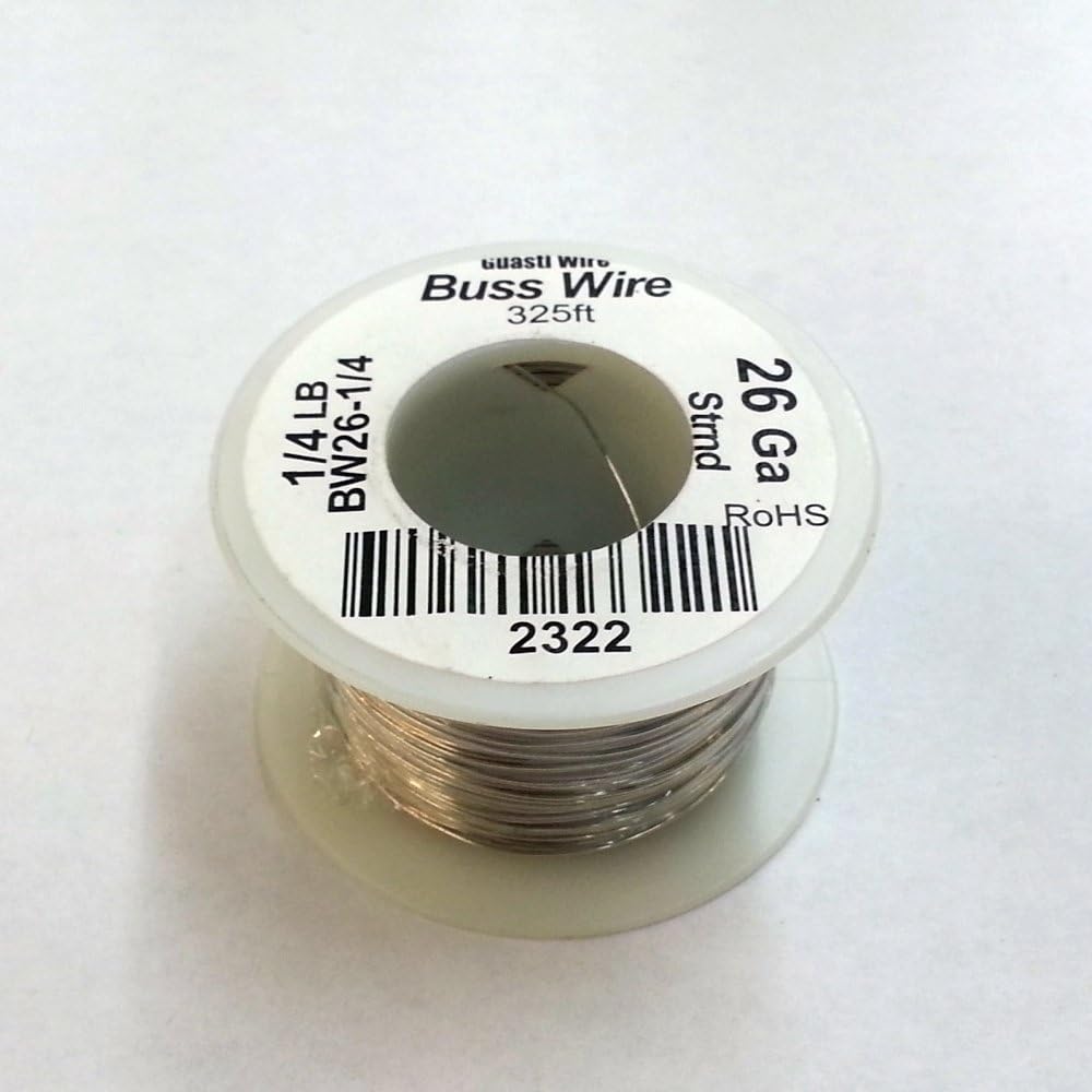 26AWG Bare Tinned Copper Bus Wire - 1/4 Pound Roll - Electrical Wires ...