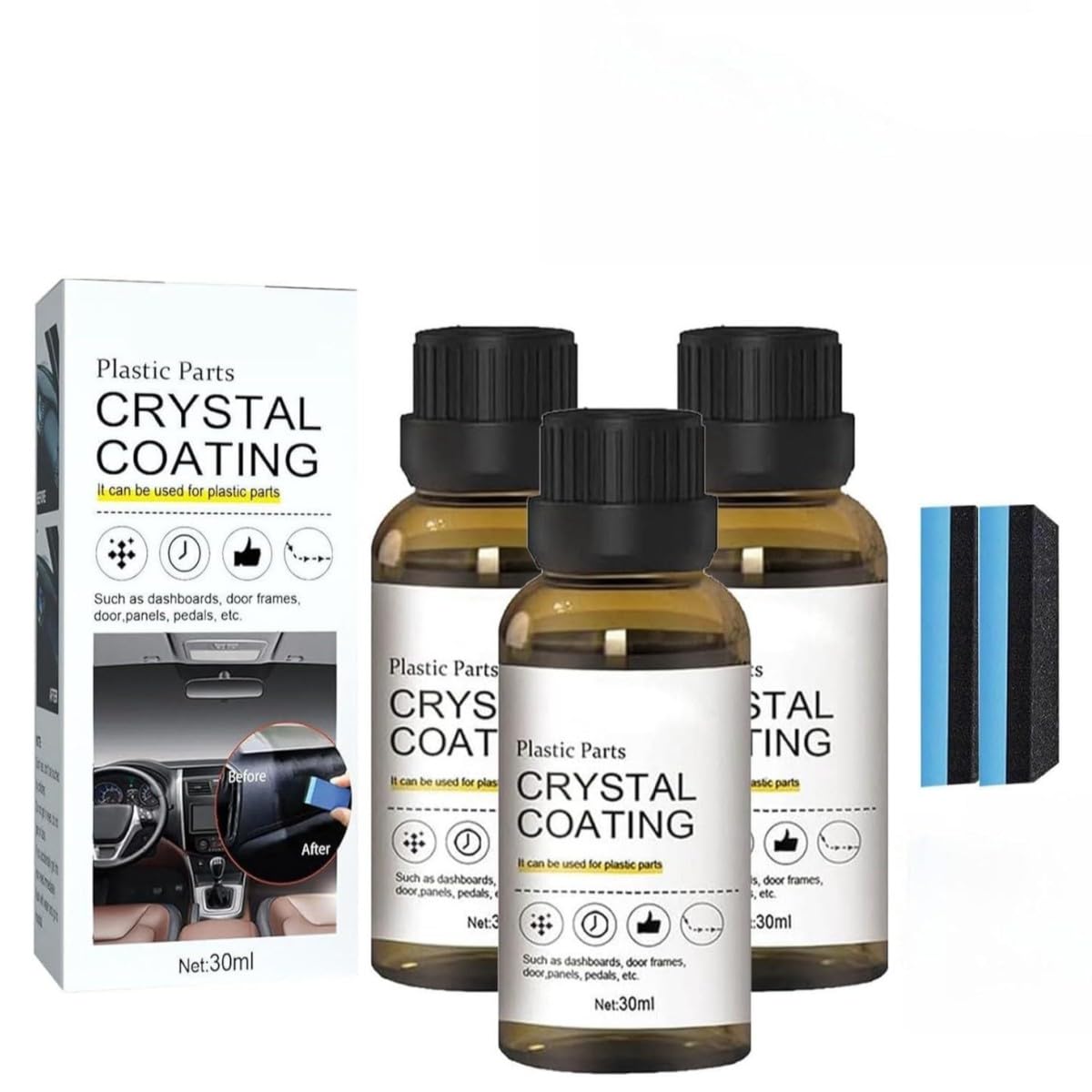 3/5Pcst Crystal Coating - Crystal Coating for Car Plastic Parts ...