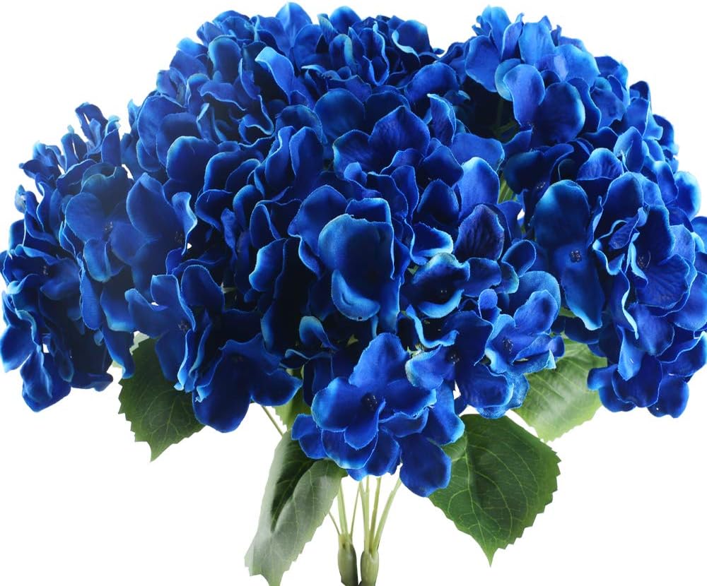 Amazon.com: NAHUAA 2 Bundle Royal Blue Flowers Hydrangea Artificial ...