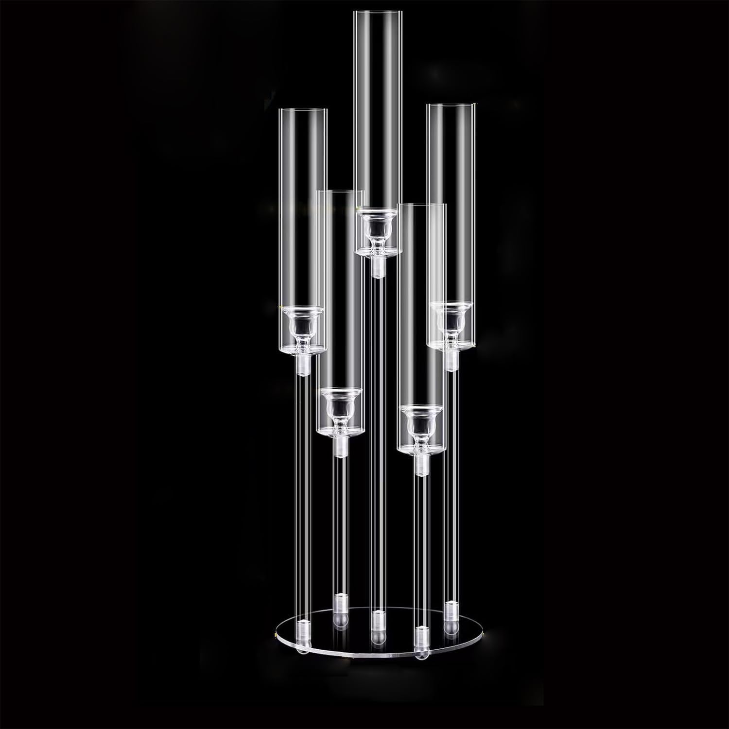 Amazon.com: 5 Arm Clear Candelabra for Wedding, Acrylic Candelabra ...