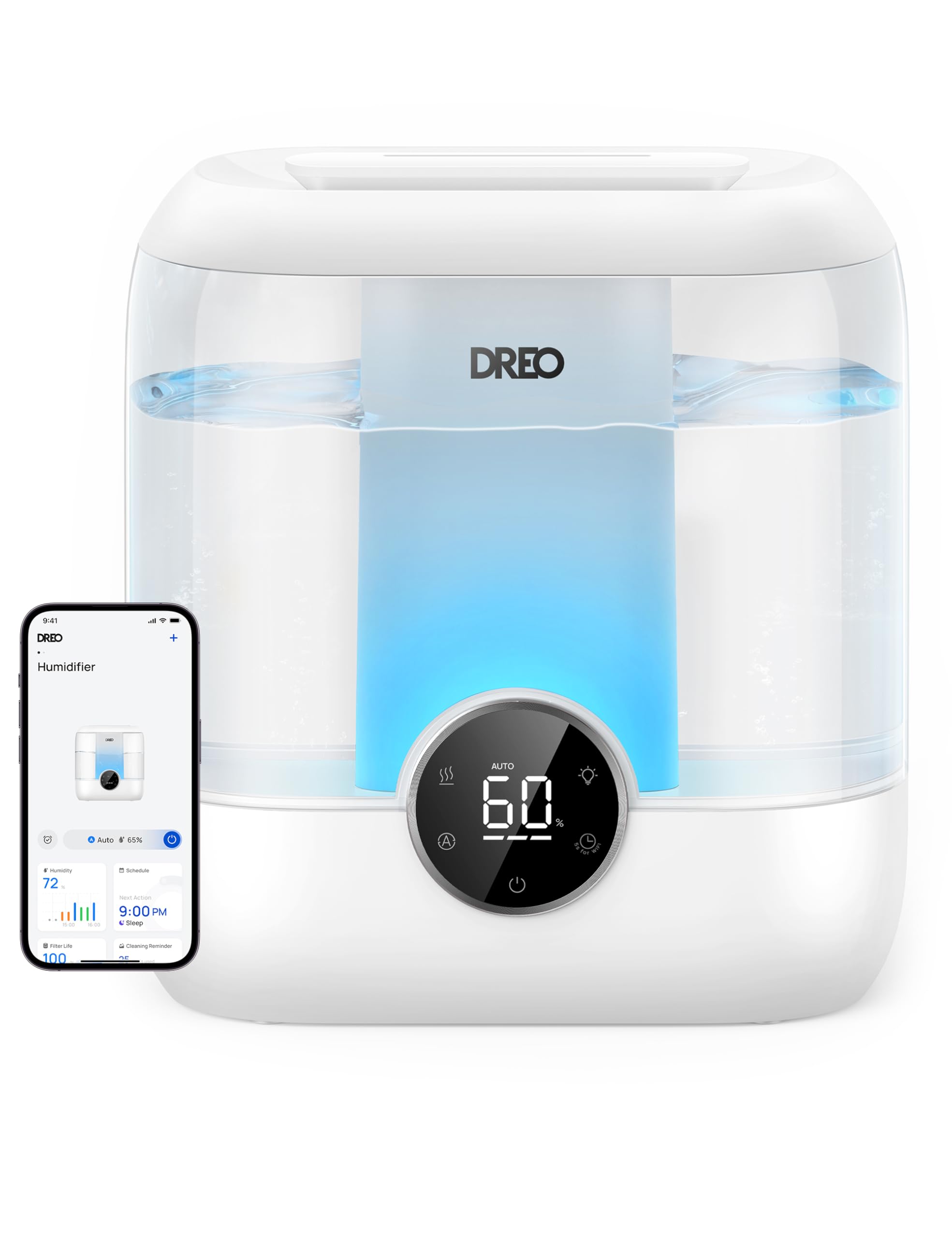 Amazon.com: Dreo Smart Humidifiers for Bedroom, 6L Top Fill Supersized ...