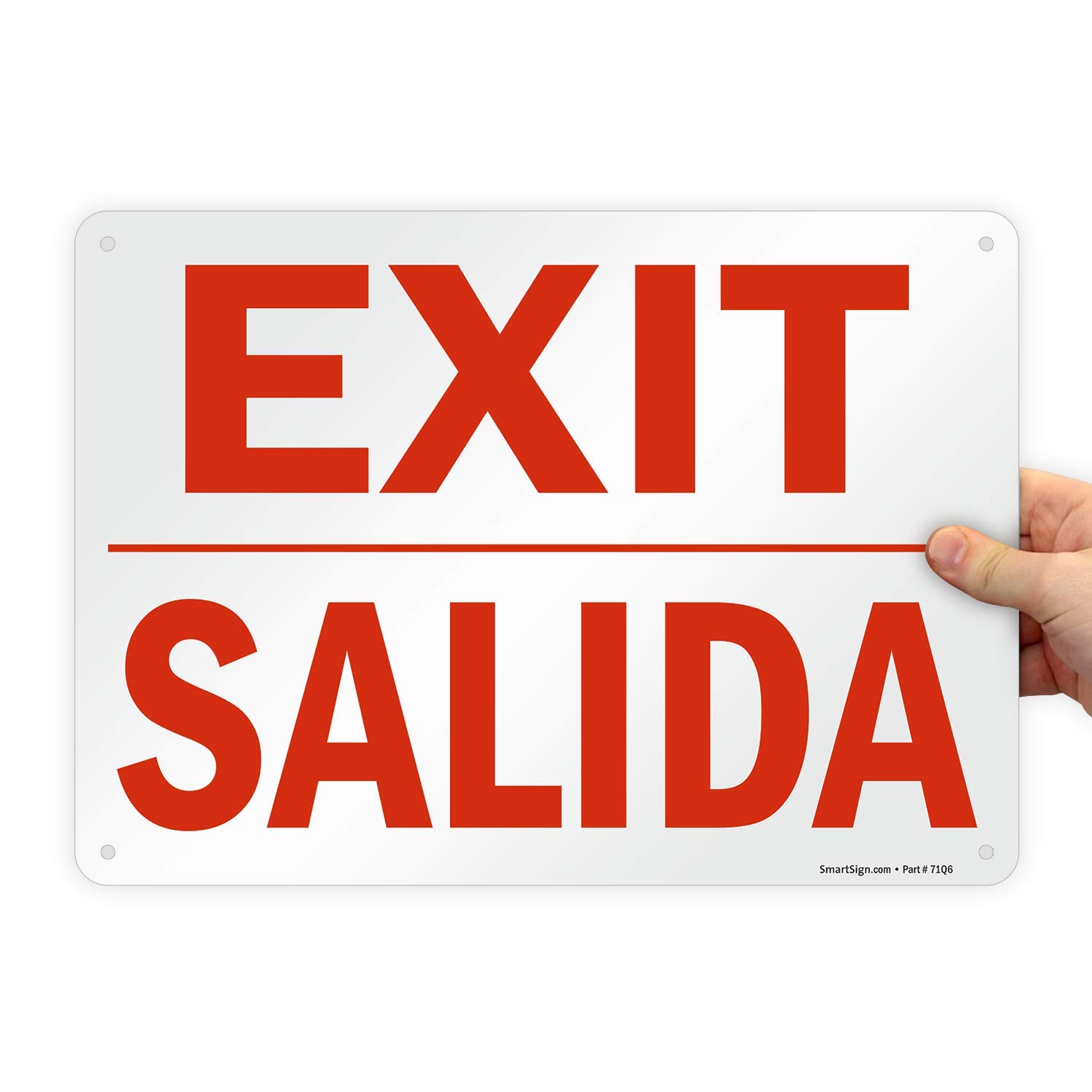 SmartSign "Exit/Salida" Bilingual Sign | 10" x 14" Plastic: Amazon.com ...