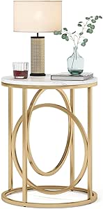 Amazon.com: LITTLE TREE 20” Round End Table，Modern Sofa Side Table with ...