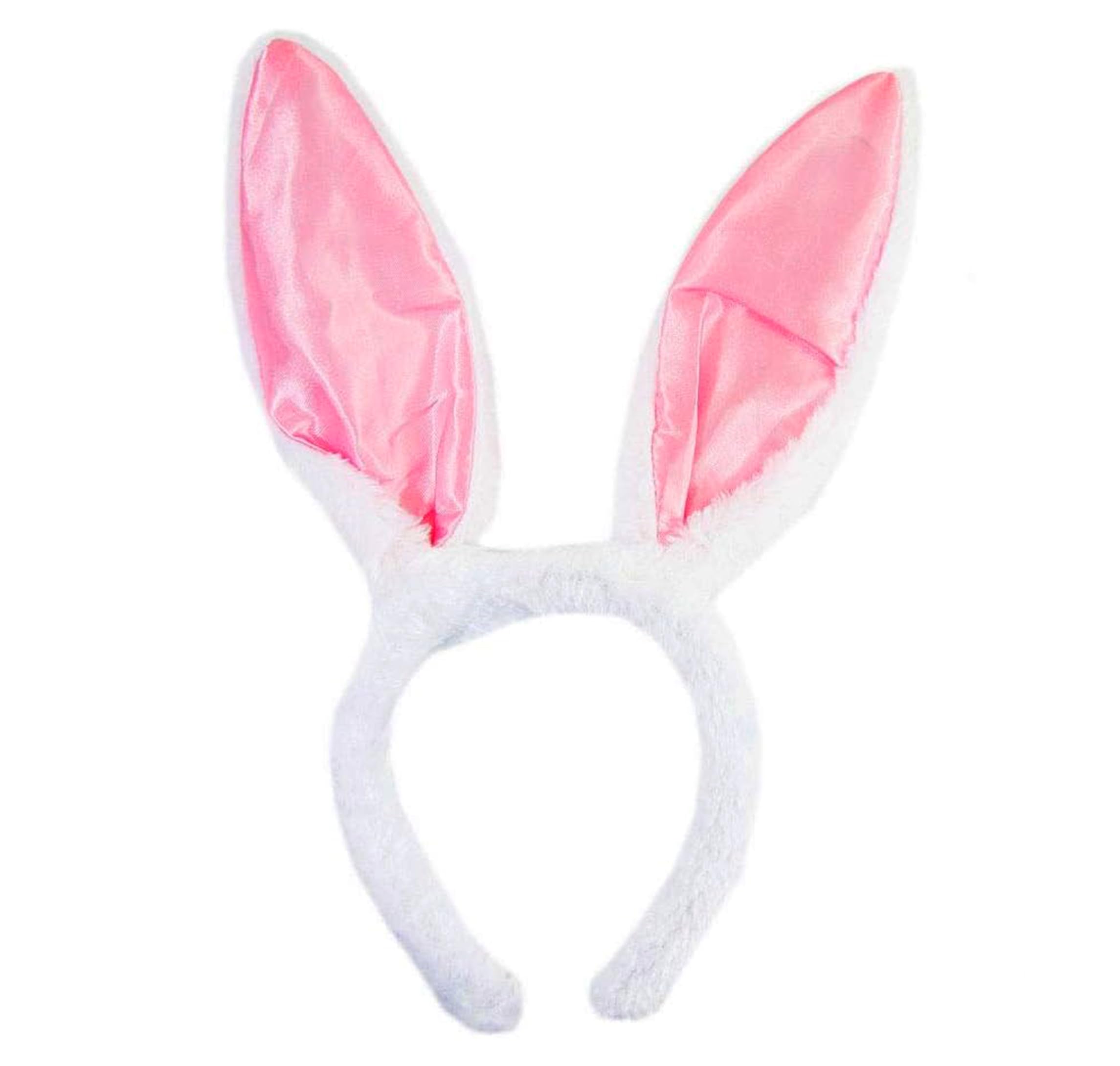 Buy Partysanthe White And Pink Bunny Ears Fur Headband Online at Low ...