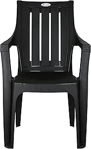 Esqube Neptune Plastic Arm Chair - Black : Amazon.ae: Home