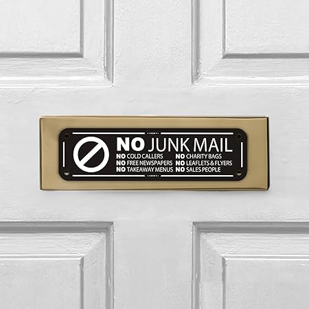 Goodvia No Junk Mail Sticker for Letterbox 6.3x1.77inches Metal ...