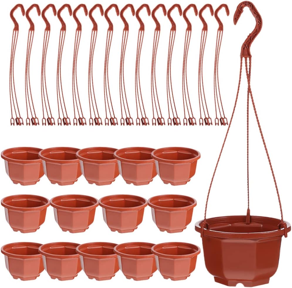 Amazon.com: DOITOOL 15 Sets Plastic Hanging Planter Pots Small Hanging ...