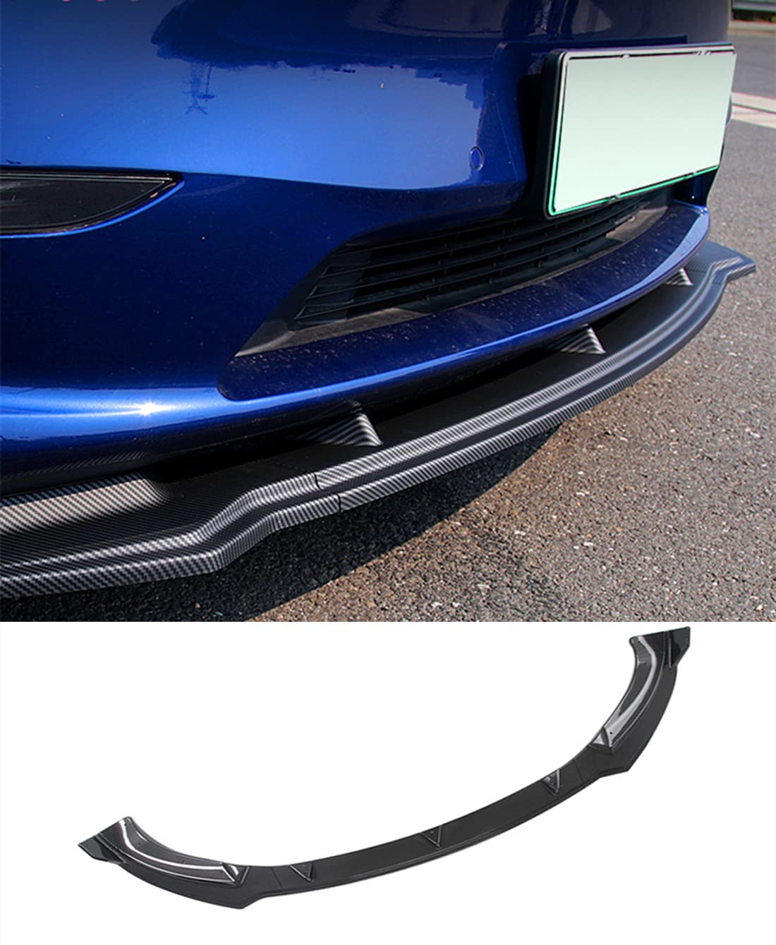 Buy Front Bumper Lip Spoiler Diffuser,For Tesla Model Y 2020-2021 ...