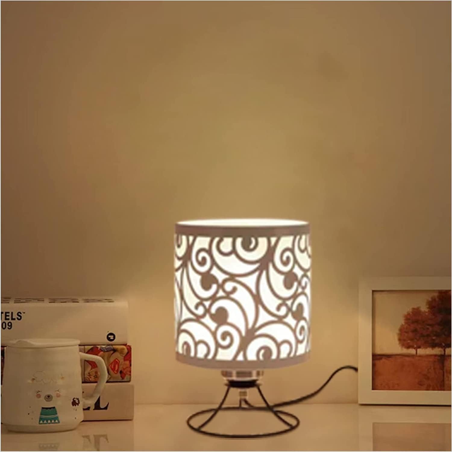 Bedside Table Lamp, Minimalist Small Bedside Lamp, Metal Nightstand ...