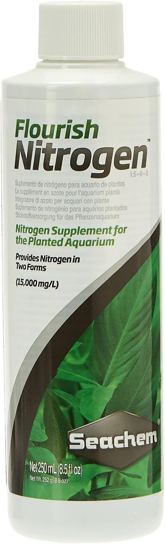 Seachem Flourish Nitrogen Planted Aquarium Fertilizer, 250ml : Amazon ...