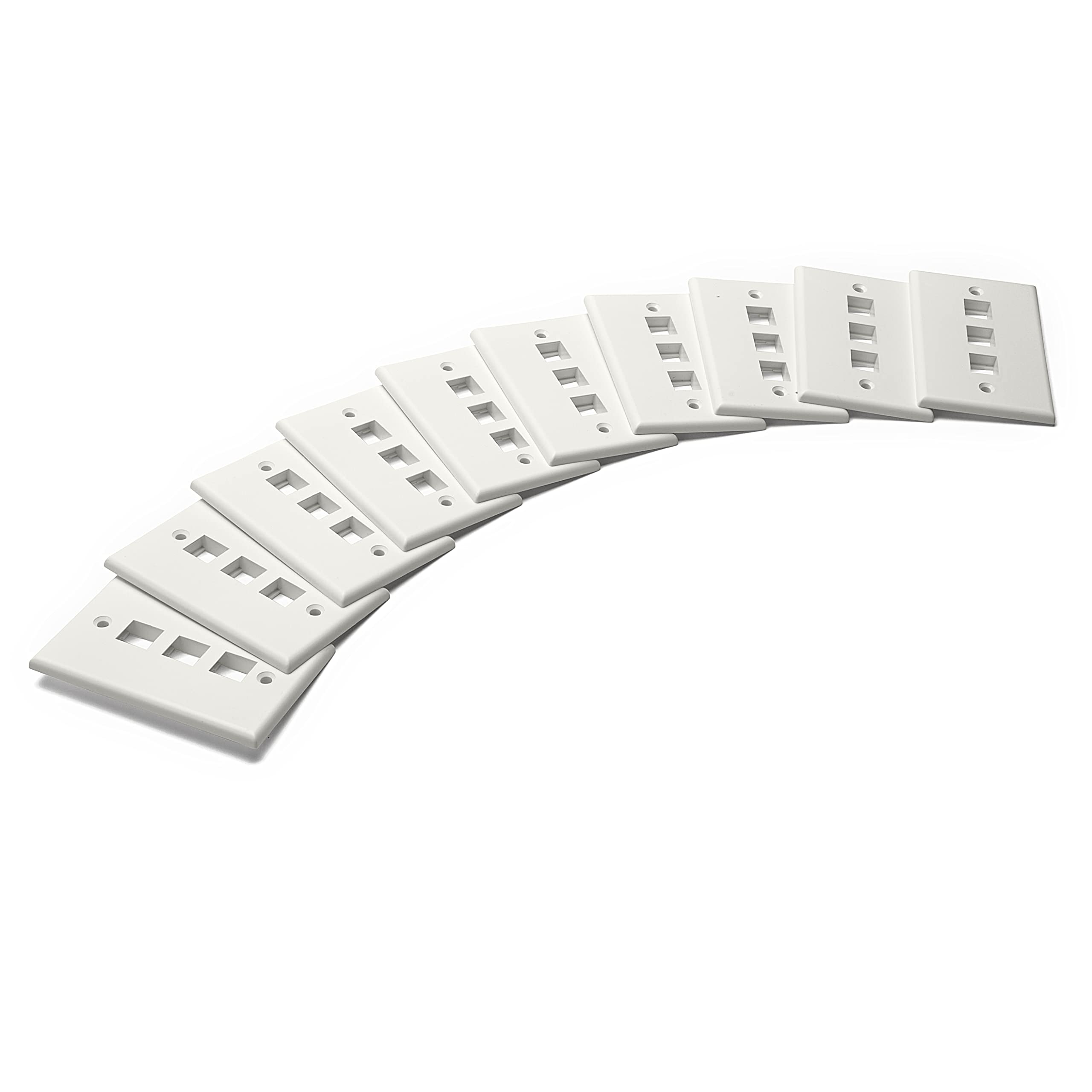 Buy trueCABLE 3 Port Single Gang Keystone Wall Plate, UL Listed, Low ...