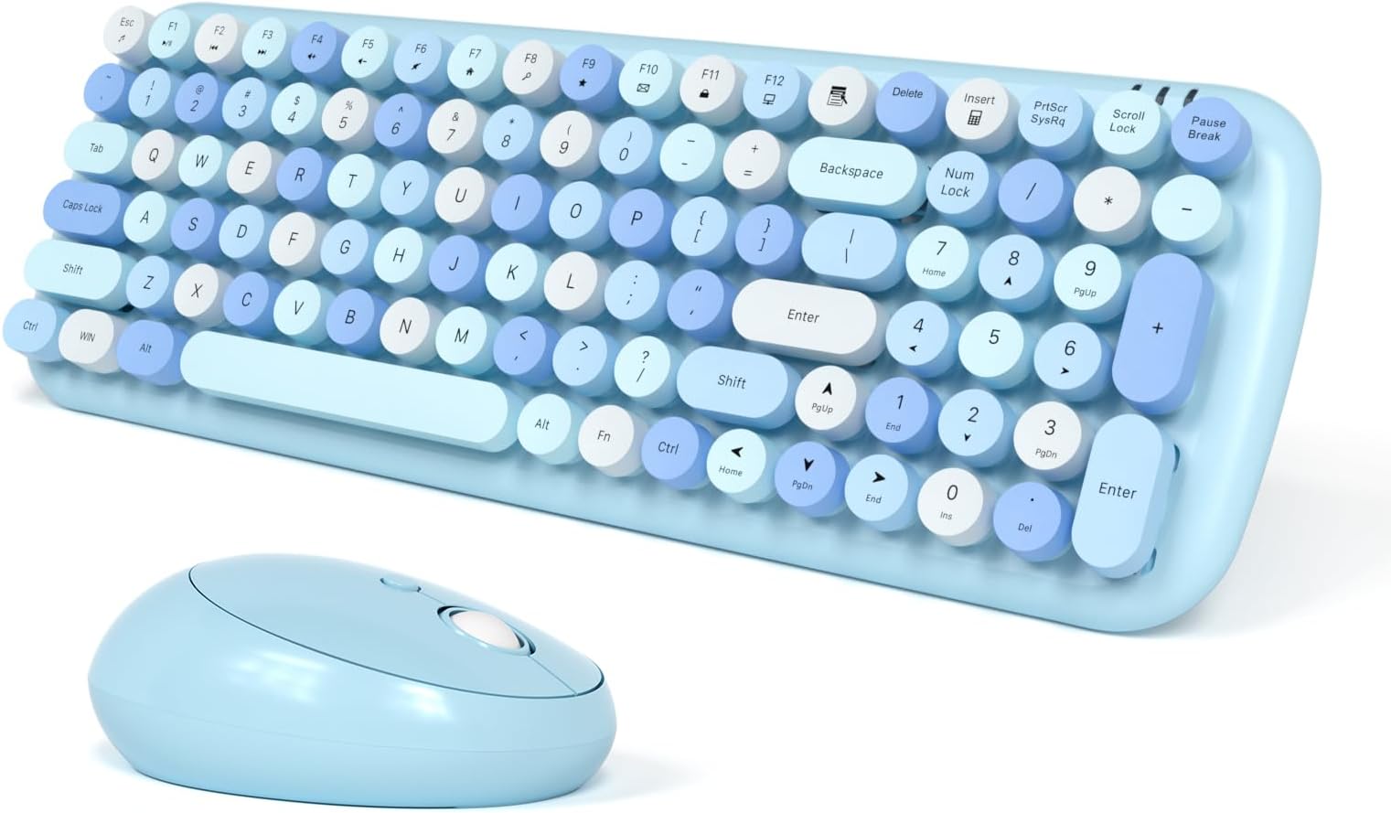 Amazon.com: Meidosa Blue Keyboard Colorful Wireless Retro Keyboard ...