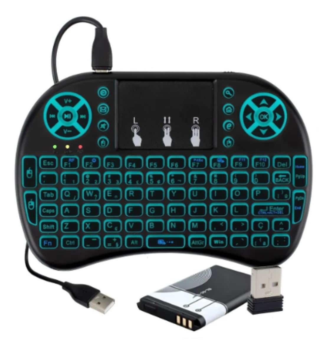 Mini Teclado Wireless Keyboard com Touchpad USB Android Console e TV ...