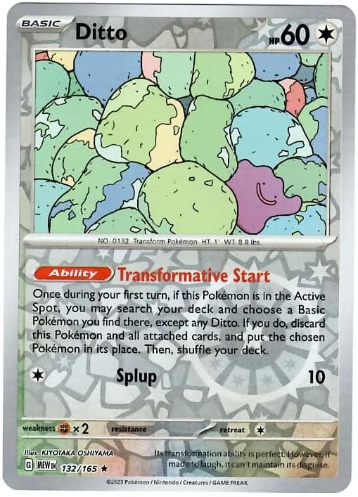 Amazon.com: Pokemon - Ditto 132/165 - Pokemon 151 - Reverse Foil ...